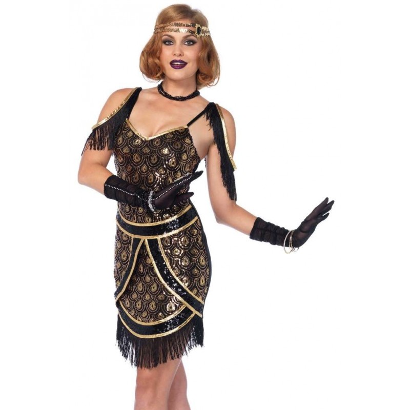 Speakeasy Sweetie Womens Flapper Costume Roaring 20s Halloween Costume